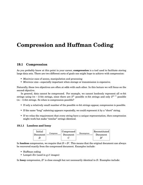 SOLUTION Compression And Huffman Coding Studypool