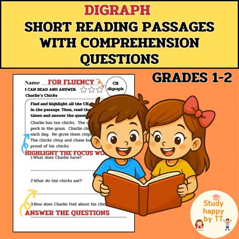 Digraph Short Reading Passages With Comprehension Questions Grades 1 2