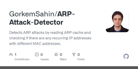 github gorkemsahin arp attack detector detects arp attacks by