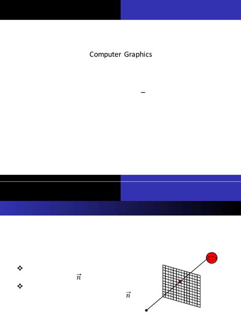 Computer Graphics Lecture 11pptx · Version 1 Pdf Sphere Equations