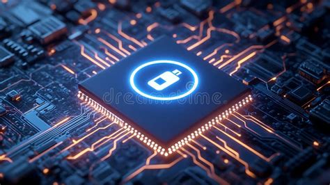 Battery Technology Chip Embedded In Circuit Infrastructure Stock