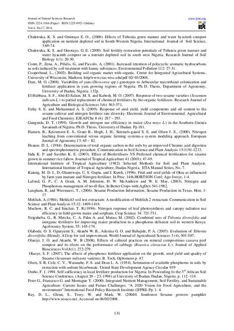 Evaluation Of Sesame Sesamum Indicum For Optimum Nitrogen