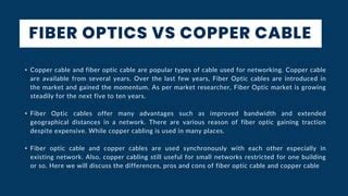 Fiber Optics Vs Copper Cable Pptx