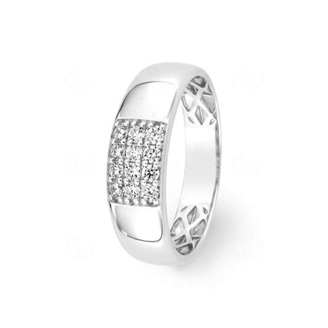 117386 Ring 3759 K White Gold With Cubic Zirconia Pavé