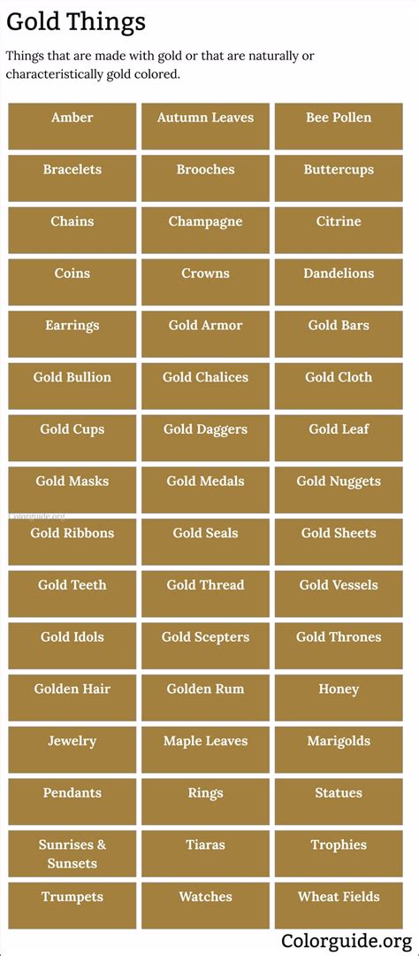 60 Gold Things