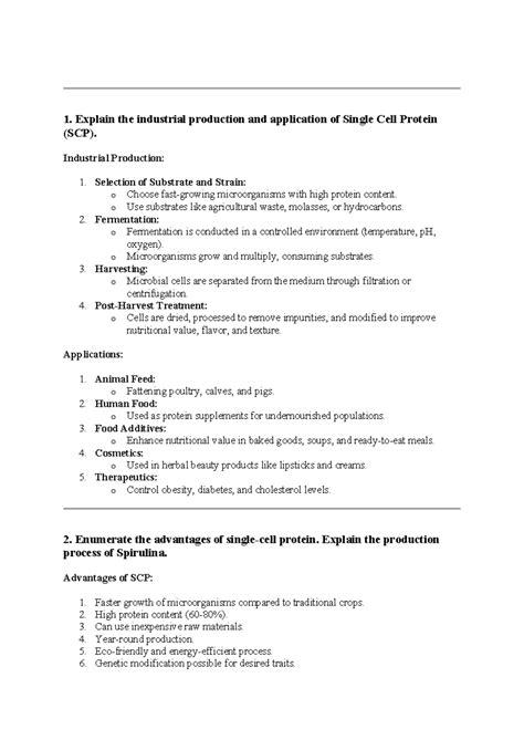Module 4 Industrial Bioprocess Technology Btt301 Scp Production