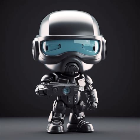 Premium Ai Image Cute 3d Render Of Toy Art Robocop Vector Illustration
