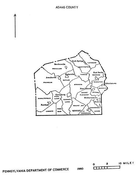 Adams County Pennsylvania Map Historic County Map Adams County