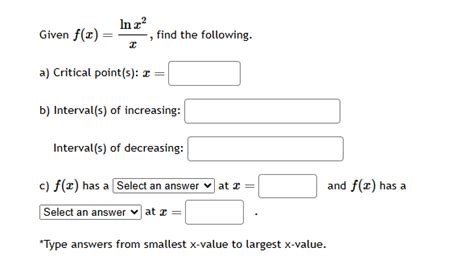 solved given f x lnx 2 x ﻿find the following ax