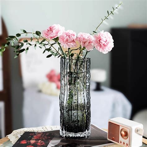 Glacier Textured Glass Vase 2025 Modern Decorative Vase For Home