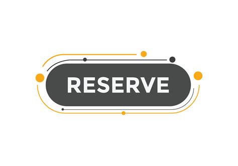 Reserve Text Button Speech Bubble Reserve Colorful Web Banner Vector
