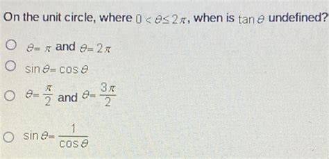 On The Unit Circle Where 0