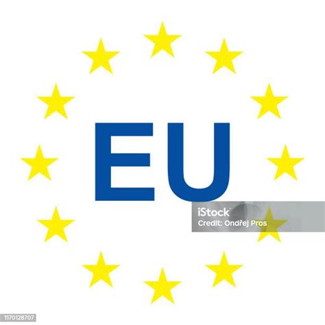 유럽 공식 스타 파란색과 노란색 연합 국기 Eu 플래그 배경에 고립 된 색상 0명에 대한 스톡 벡터 아트 및 기타 이미지 0