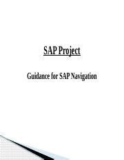 SAP Navigation SAP Project Guidance For SAP Navigation Welcome To SAP You Will Trace Through
