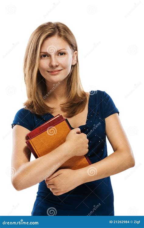 Mano De Libros Hermosa De La Mujer Foto De Archivo Imagen De Ocio