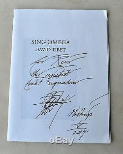 Sing Omega Special Edition David Tibet Current 93 With Signed Artwork