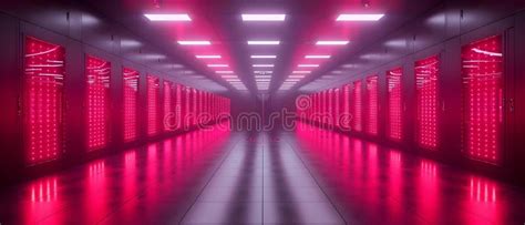 Modern Computing Technology Showcased In Data Center Server Racks With