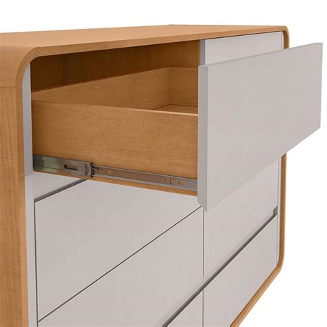 Cômoda Gaveteiro Loop Amêndoa Clean Off White Lopas