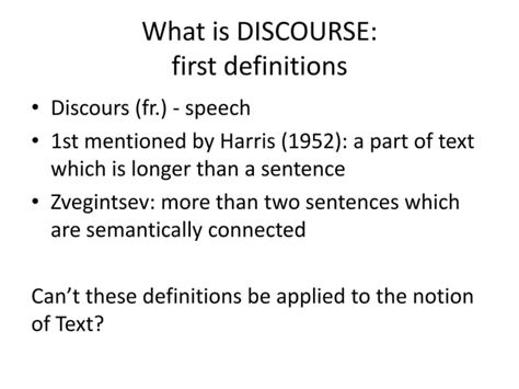 Briefly On Discourse And Cognition Ppt