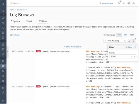 plesk log browser tips and tricks plesk