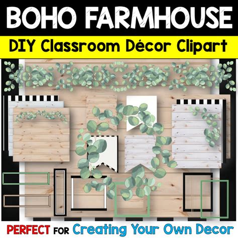 Diy Create Your Own Classroom Decor Clipart Toolkit Boho Farmhouse