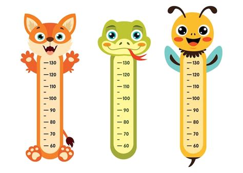 Premium Vector Height Chart With Cartoon Animals