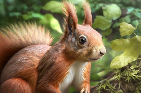Premium Ai Image Art View On Wild Nature Cute Red Squirrel Neural Network Ai Generated