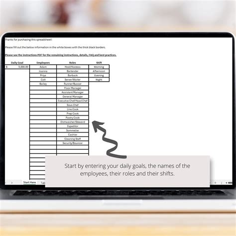 Tips Tracker for Managers Excel Spreadsheet, Tips Tracking for Business ...