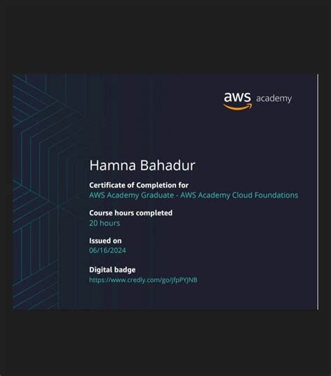 aws cloudfoundation certification hamna bahadur