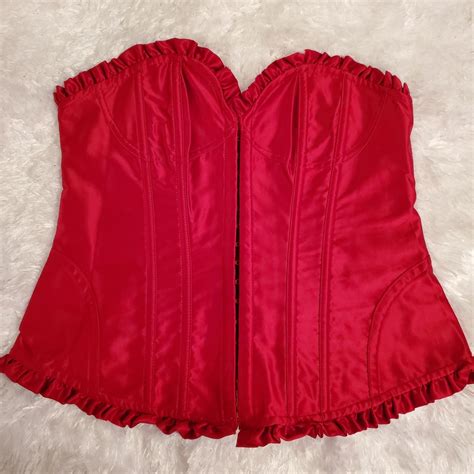 Victorias Secret Red Satin Corset Munimorogobpe