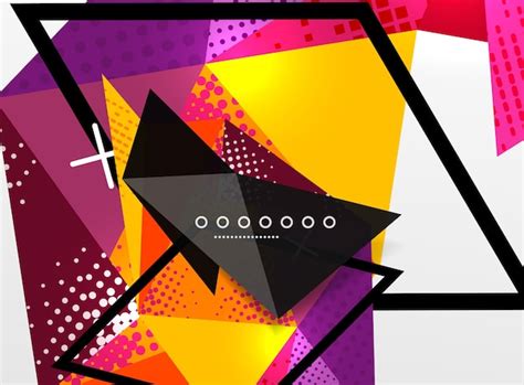 Premium Vector Vector Color Geometric Abstract Composition Triangular And Polygonal Design