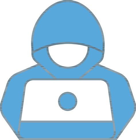 Hacker Icon In Blue And White Color Vector Art At Vecteezy