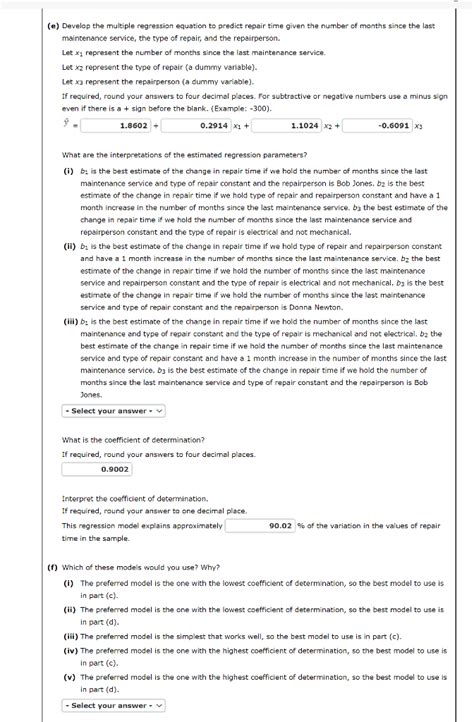 Solved B Using The Simple Linear Regression Model