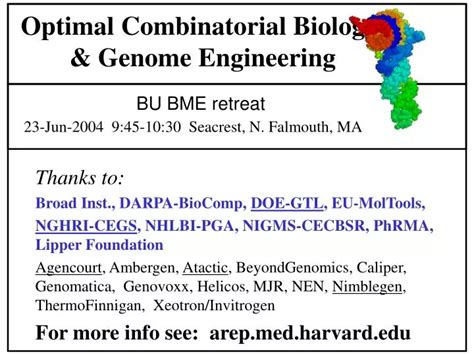 ppt optimal combinatorial biology and genome engineering powerpoint