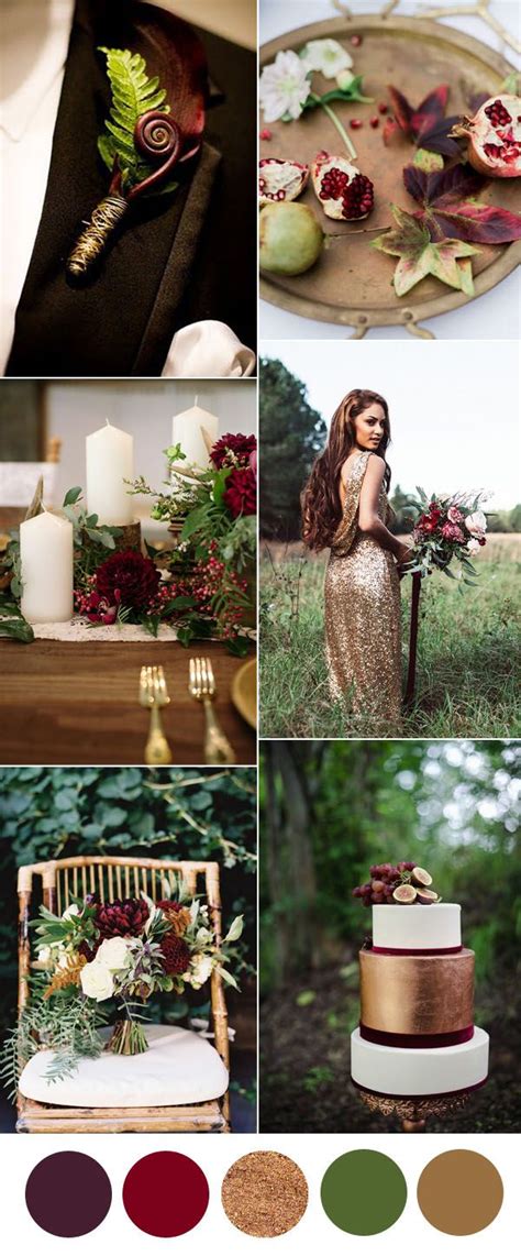 Burgundy And Gold Fall Wedding