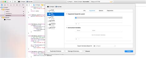 Giving Command Line Arguments In Xcode In C Program Stack Overflow