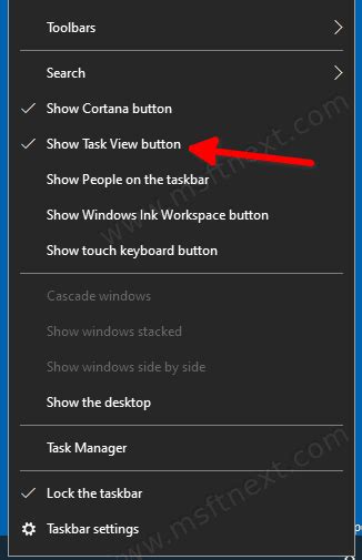 Hide Search Cortana And Task View From Taskbar In Windows 10