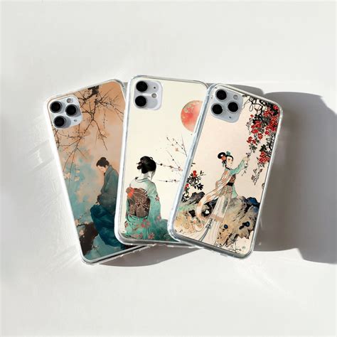 Geisha Phone Case Japanese Art Cover Fit For Iphone 17 16 15 14 13 12