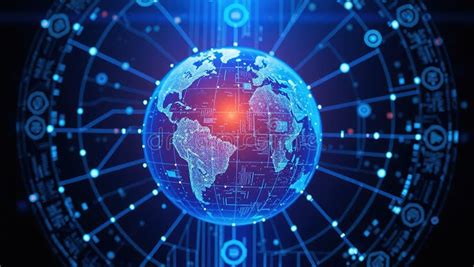 Global Data Processing A Futuristic Visualization Of Digital Connectivity In 2025 Stock