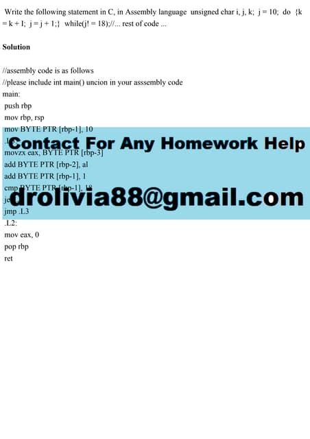 write the following statement in c in assembly language unsigned ch pdf