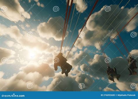 Military Parachutist Paratroopers Jumping Out Of An Air Force Airplane