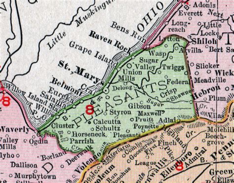 Pleasants County West Virginia 1911 Map By Rand Mcnally St Marys