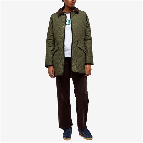 Barbour Long Cavalry Quilt Jacket Olive And Ancient Brown End Kr