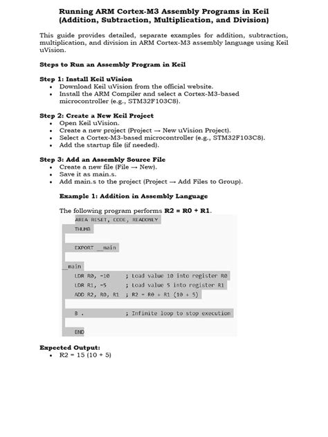 Arm Cortex M3 Assembly In Keil Guide Pdf