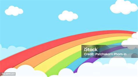 추상 가와이 다채로운 하늘 무지개 배경입니다 부드러운 그라데이션 파스텔 만화 그래픽입니다 웨딩 카드 디자인 또는 프리젠 테이션을위한 개념 개념에 대한 스톡 벡터 아트 및