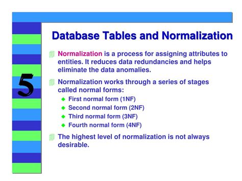 Ppt Normalization Of Database Tables Powerpoint Presentation Free Download Id6527044
