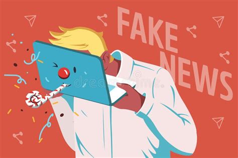 Vector Illustration Of Spreading Fake News On The Internet Stock Vector Illustration Of