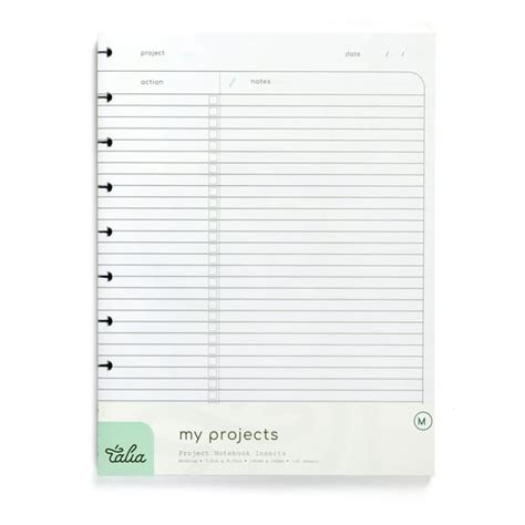Talia Discbound Notebook Refills Midsize 7 5in X 9 75in Project