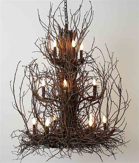 Twig Chandelier The Bryce Andrew Twig Chandelier Chandelier Rustic Chandelier