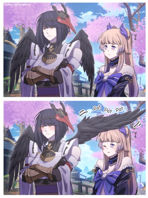 Sangonomiya Kokomi And Kujou Sara Genshin Impact Drawn By Cesar